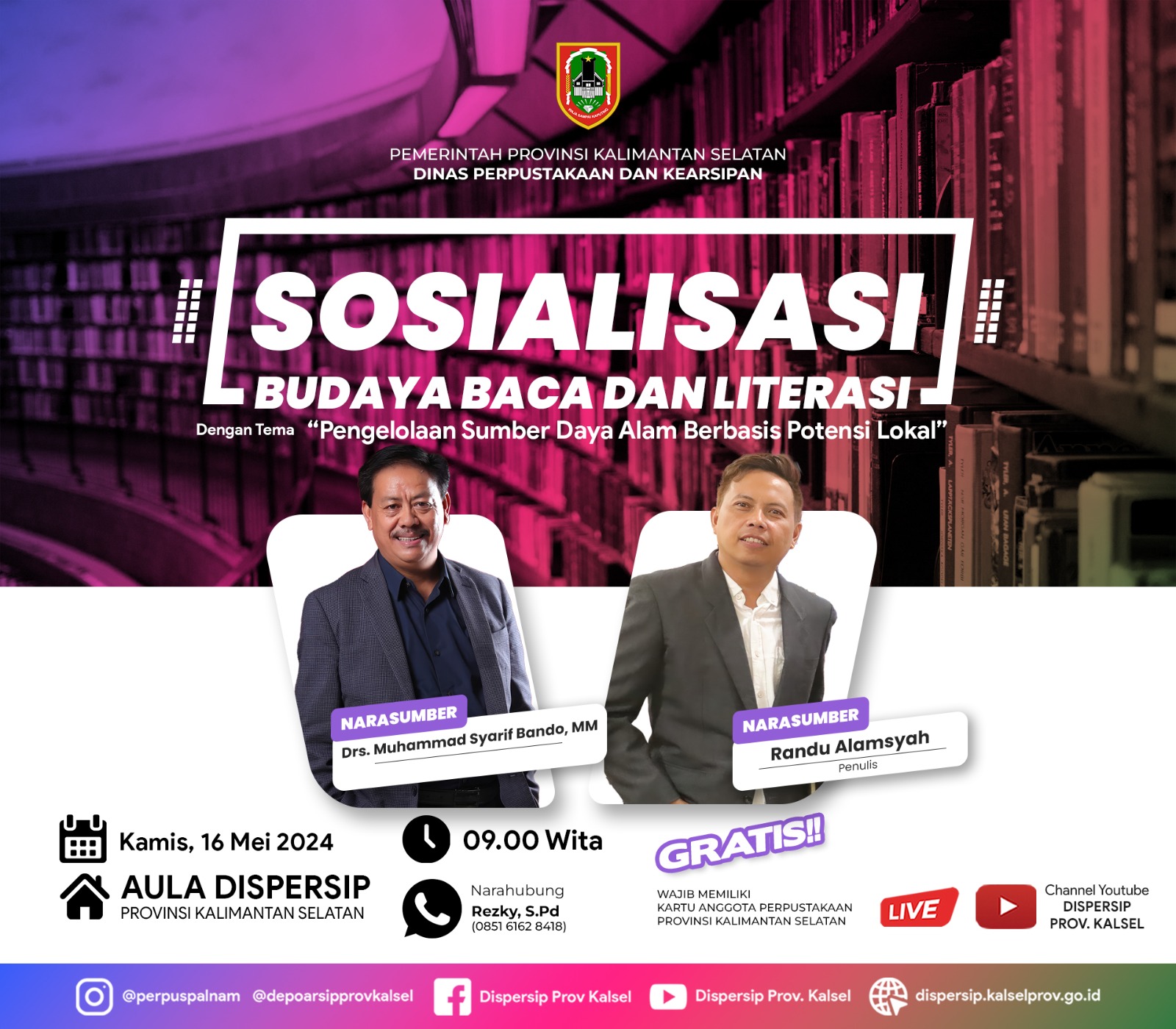 Dispersip Kalsel Bakal Hadirkan Mantan Kepala Perpusnas RI Pada ...